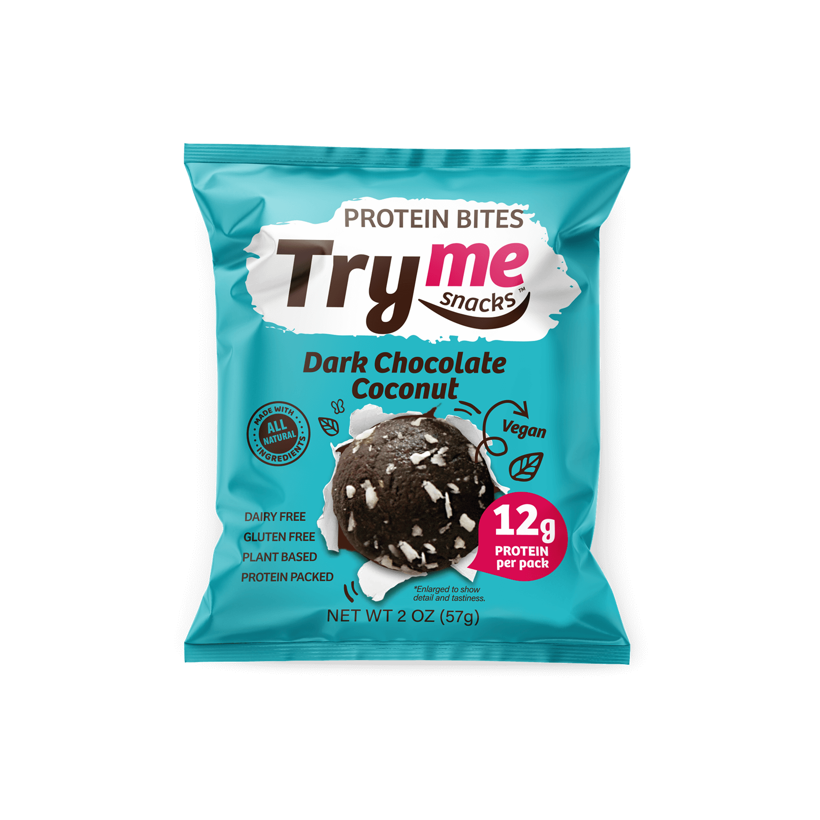 TryMe Dark Chocolate Coconut 2OZ – TryMe Snacks
